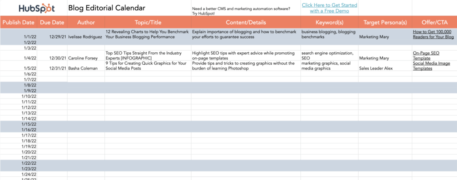 How To Create An Editorial Calendar Examples Templates Cristian A 